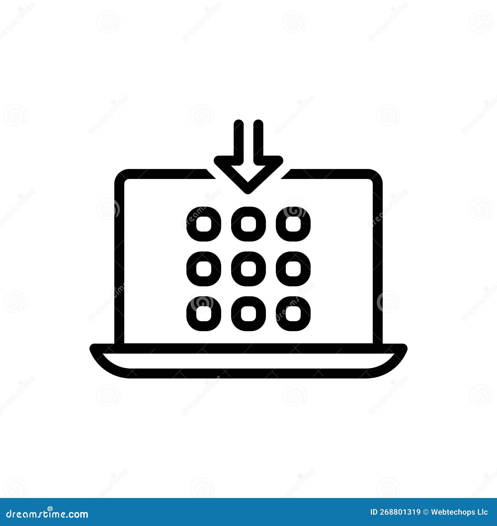 Black Line Icon for Inputs, Down and Device Stock Vector - Illustration ...