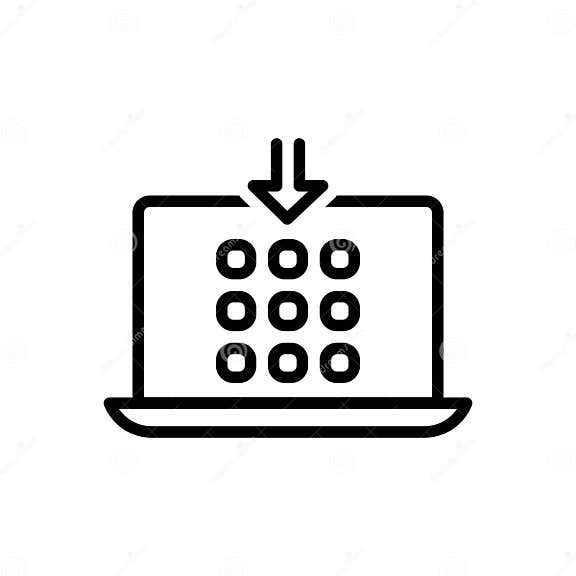 Black Line Icon for Inputs, Down and Device Stock Vector - Illustration ...