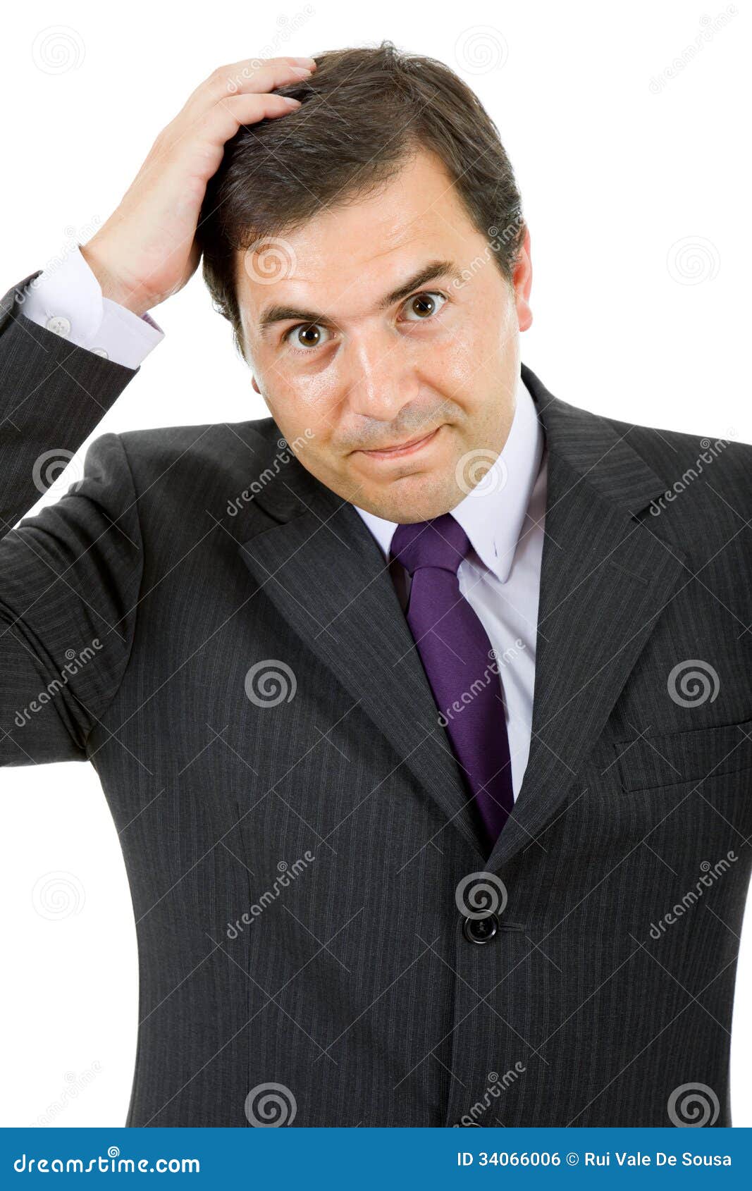 Inquiet photo stock. Image du homme, businessman, beau - 34066006