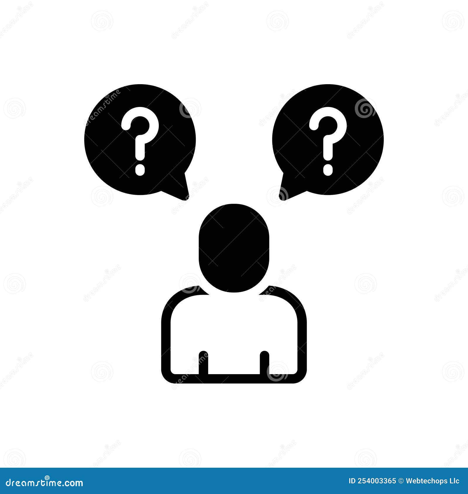 Black Solid Icon Inquire, Calibrate and Question Stock Illustration ...