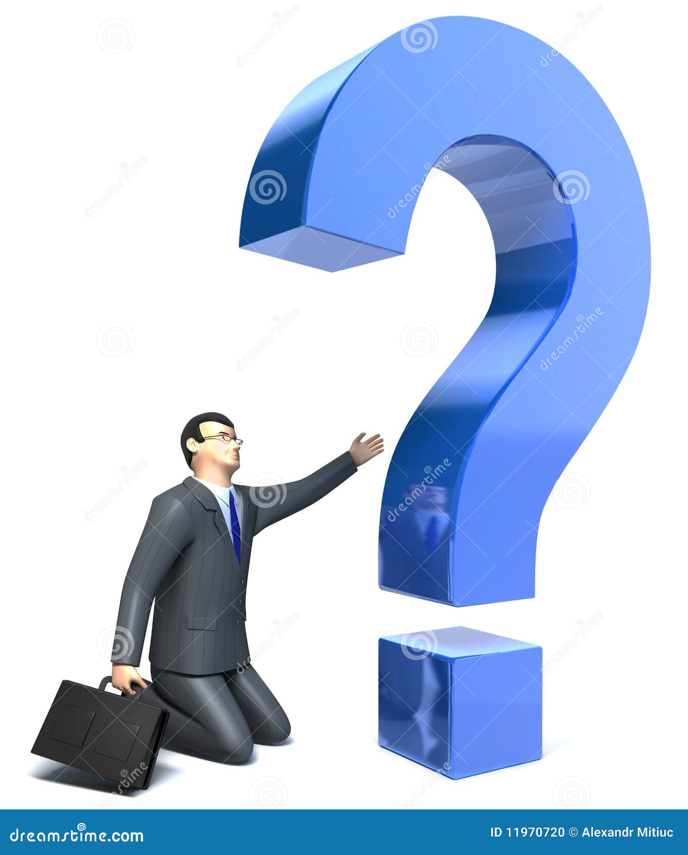 Inquiring Businessman And Question Mark Stock Photo | CartoonDealer.com ...