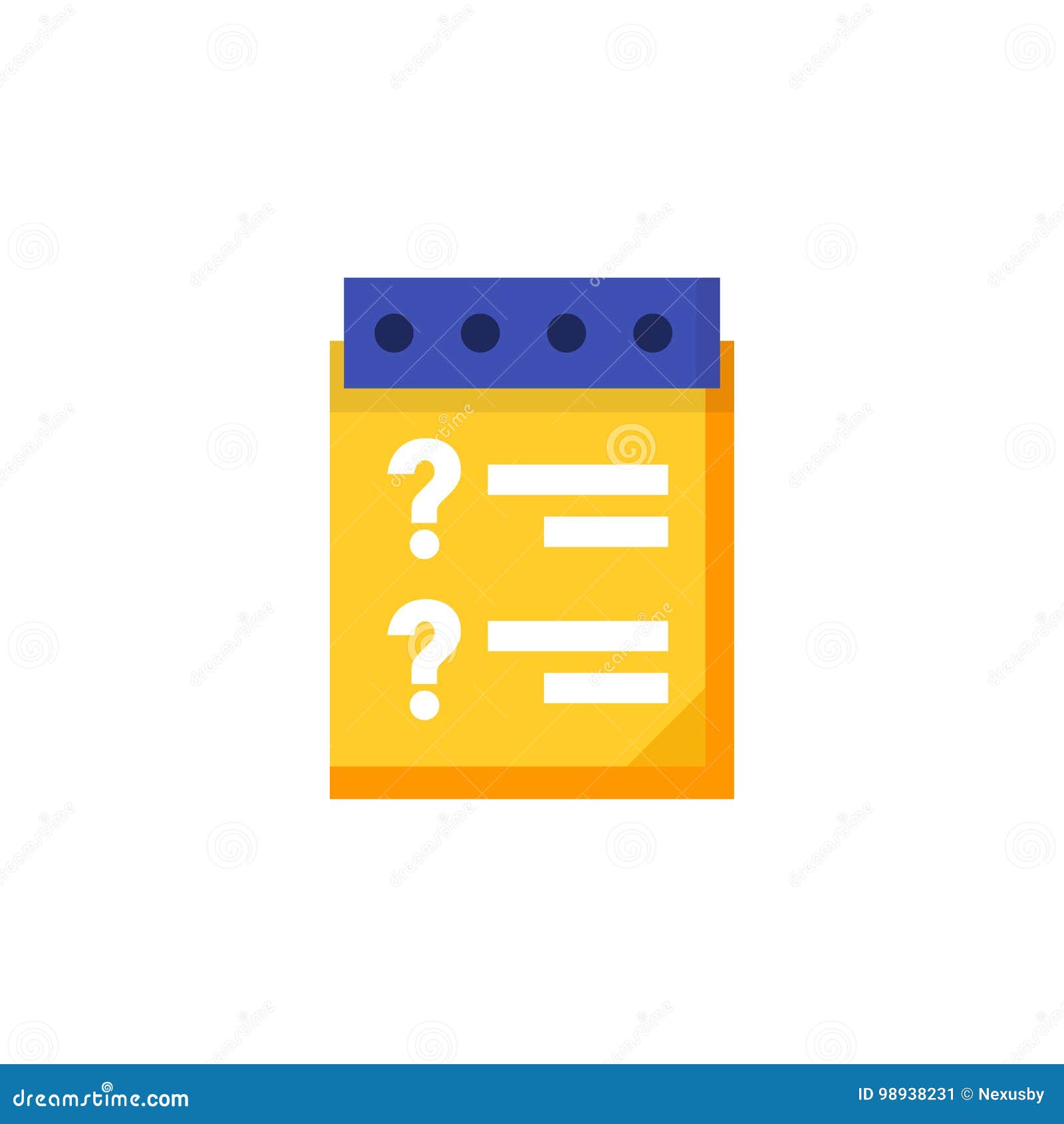 Inquiry icon in flat style stock vector. Illustration of design - 98938231