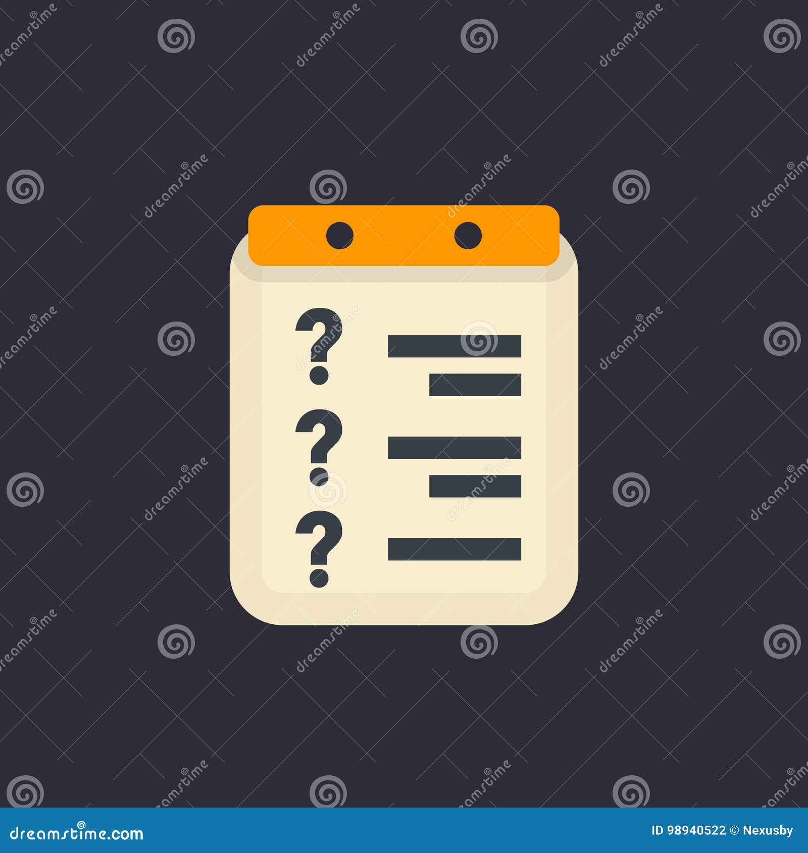 Inquiry icon, flat style stock vector. Illustration of quiz - 98940522