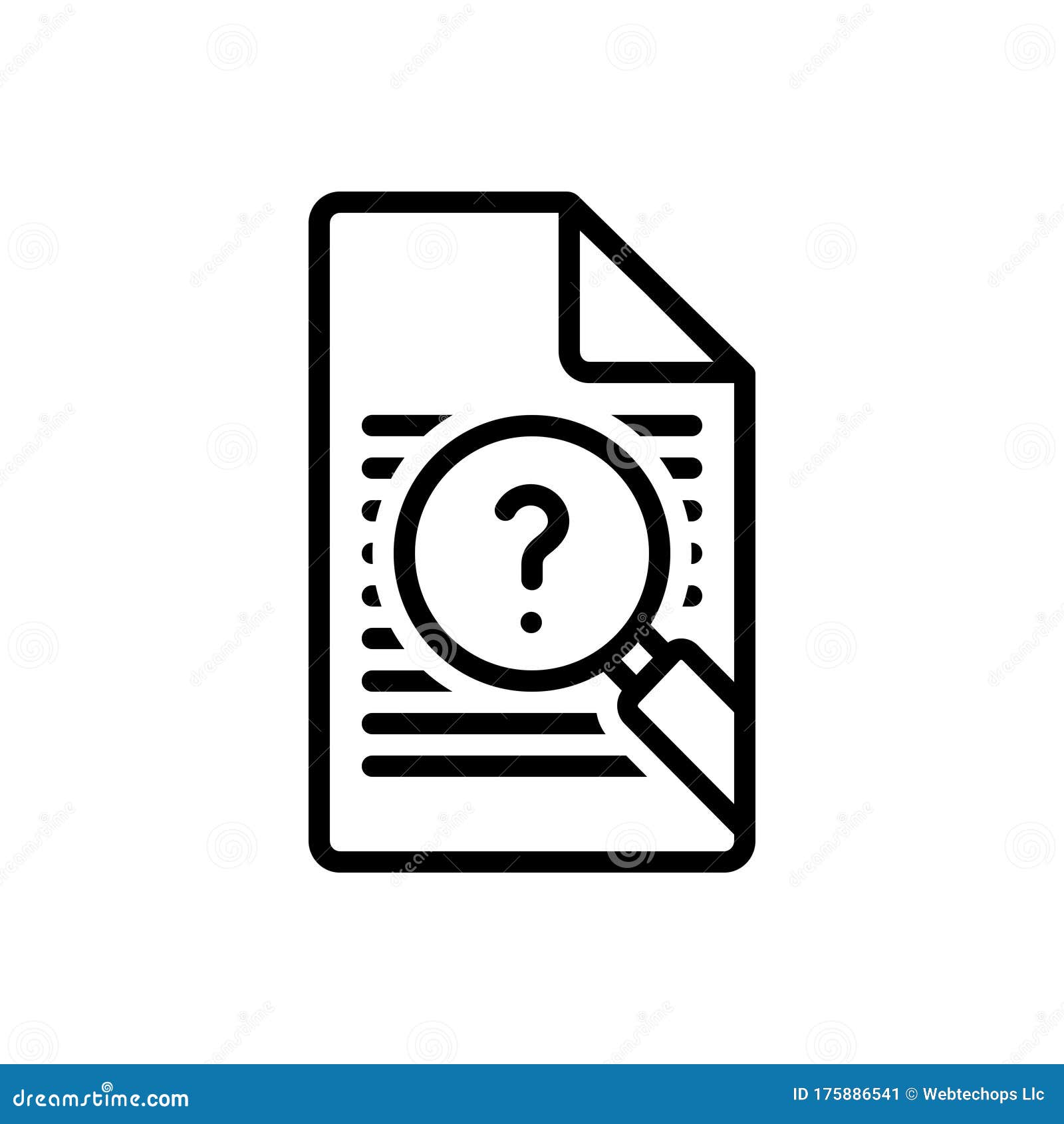 Black Line Icon for Inquiry, Inspection and Survey Stock Vector ...