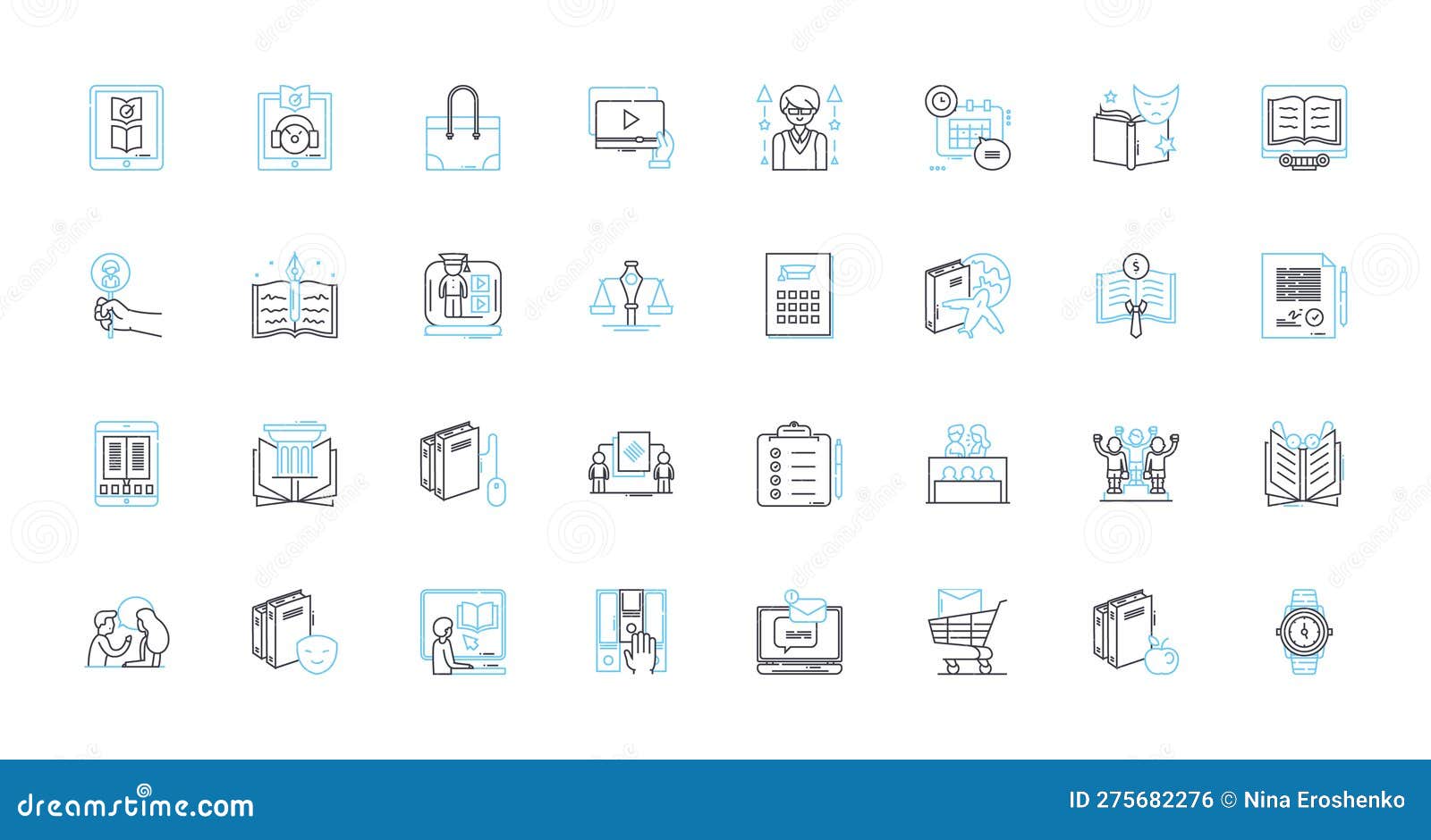 Inquiry Plan Linear Icons Set. Research, Investigation, Methodology ...