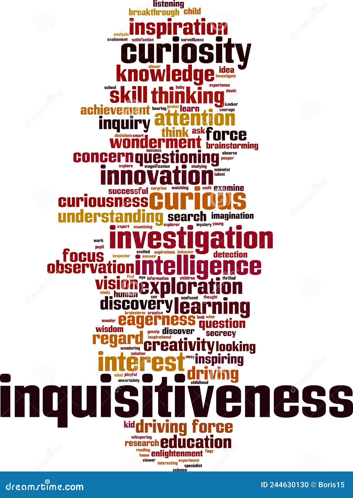 Inquisitiveness word cloud stock vector. Illustration of creativity ...