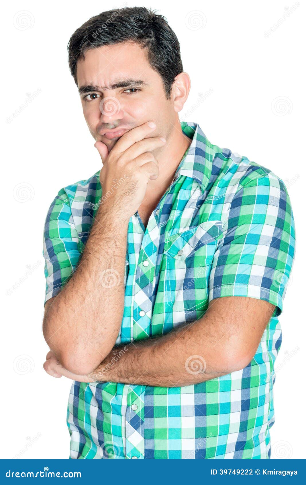 Inquisituve Man Isolated on White Stock Photo - Image of clueless ...