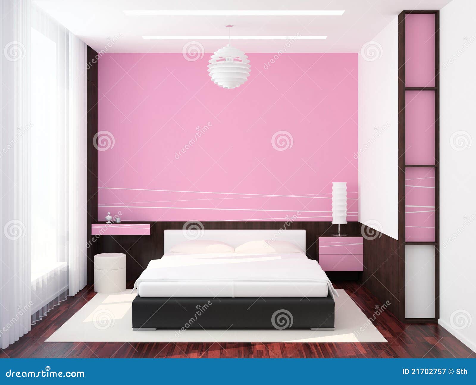 Inre modernt för sovrum stock illustrationer. Illustration av livsstil ...