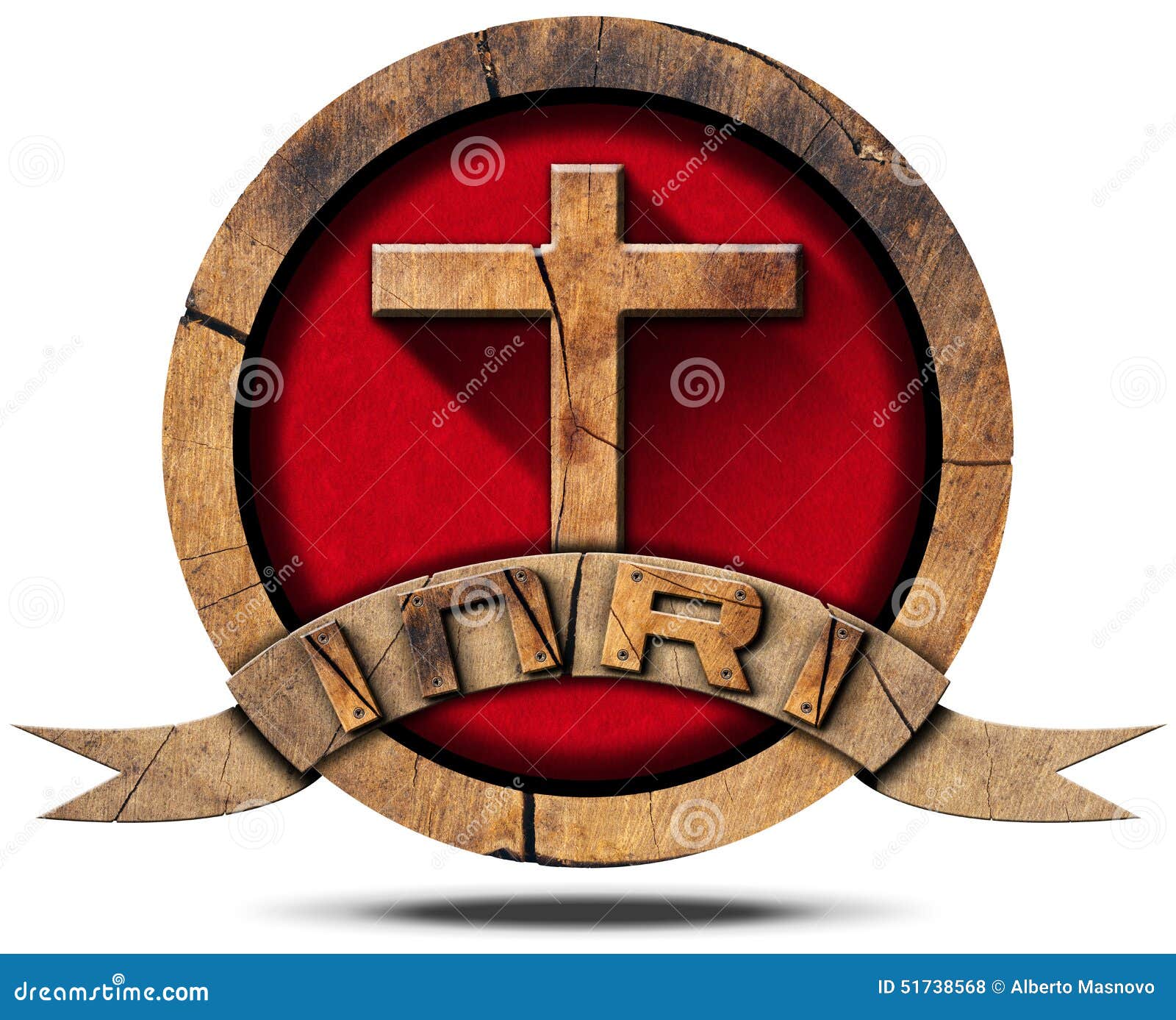 INRI - Icono De Madera Con La Cruz Stock de ilustración - Ilustración ...