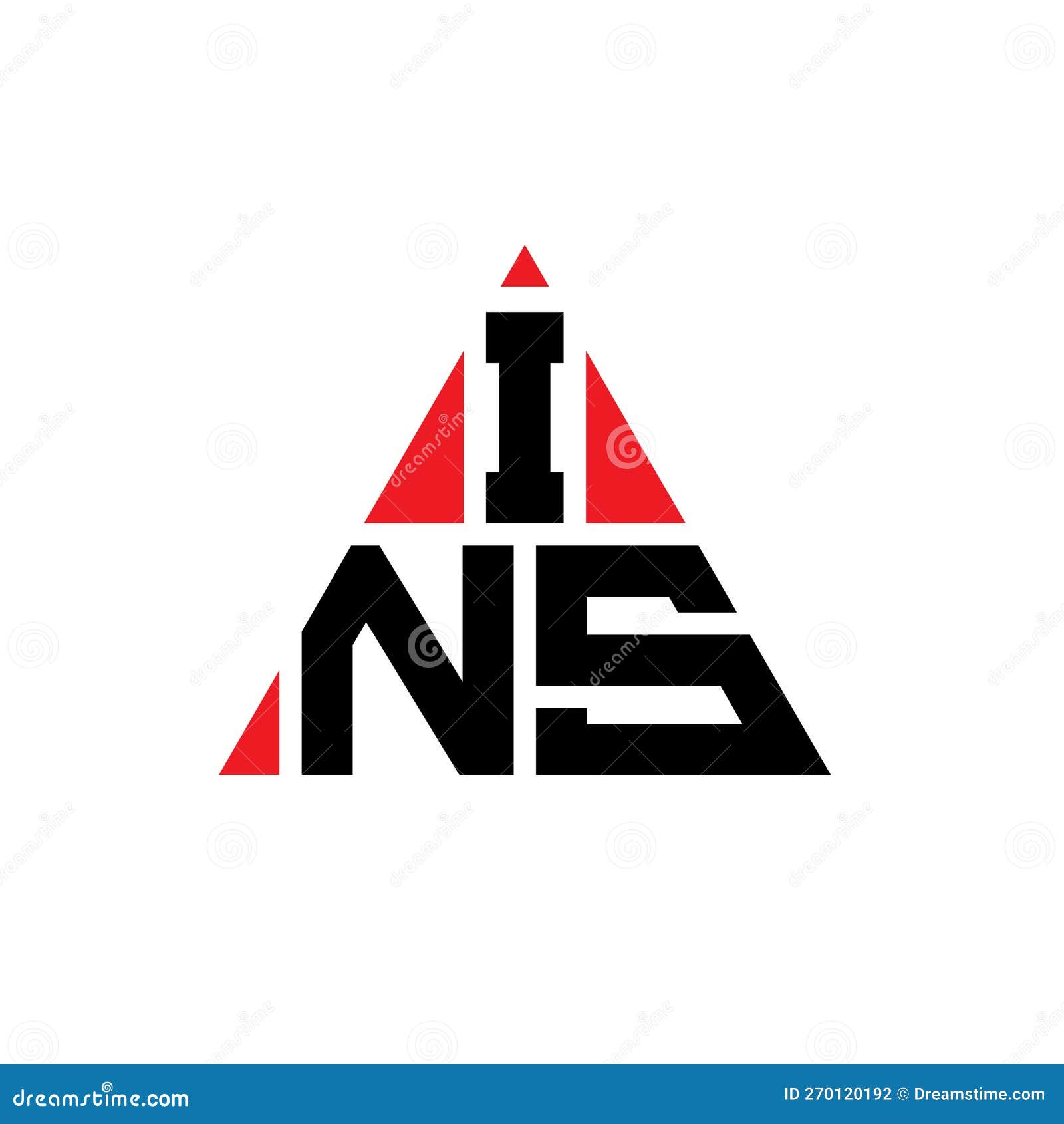 INS Triangle Letter Logo Design With Triangle Shape. INS Triangle Logo ...