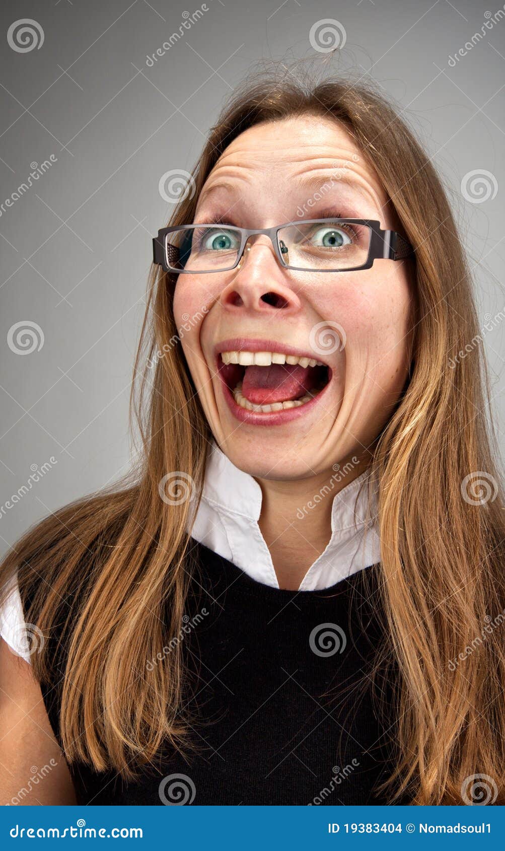 Insane Laughing Business Woman Stock Photo - Image of business, dressed ...