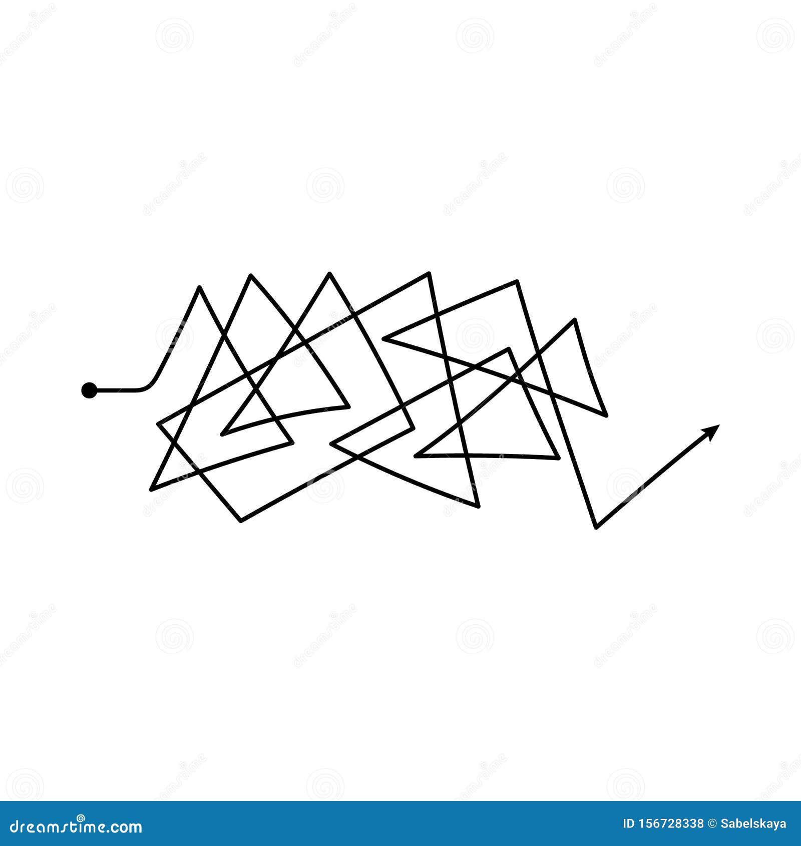 Insane Line the Symbol of Confused Process Doodle Vector Illustration ...