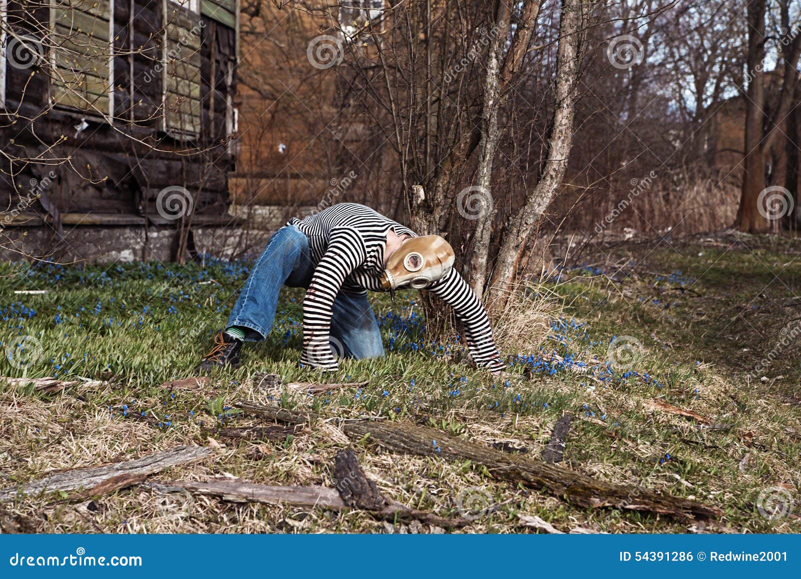 An Insane Man Crawling on the Ground Stock Photo - Image of justice ...