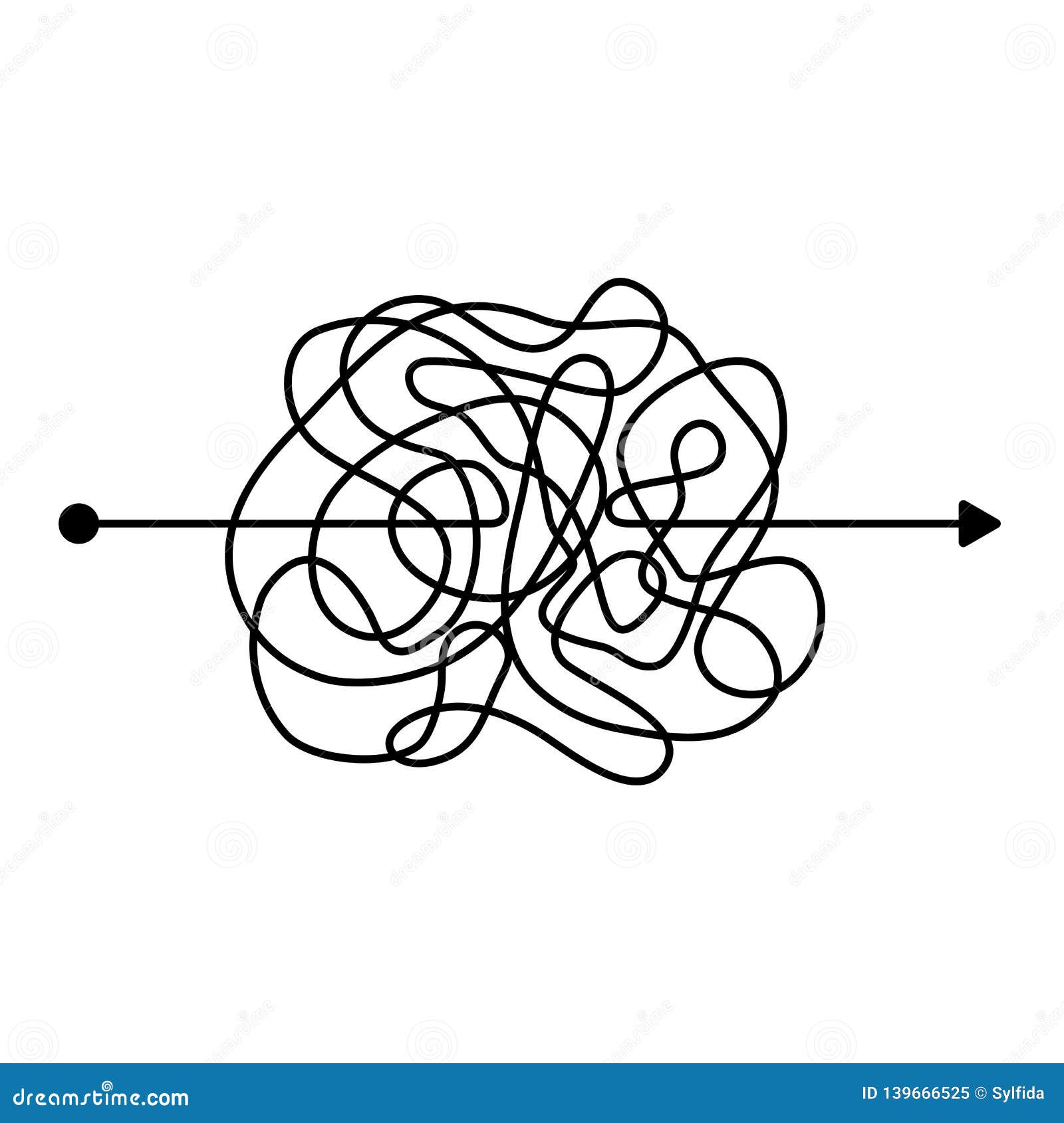 Insane Messy Black Line. Vector Illustration Stock Illustration ...
