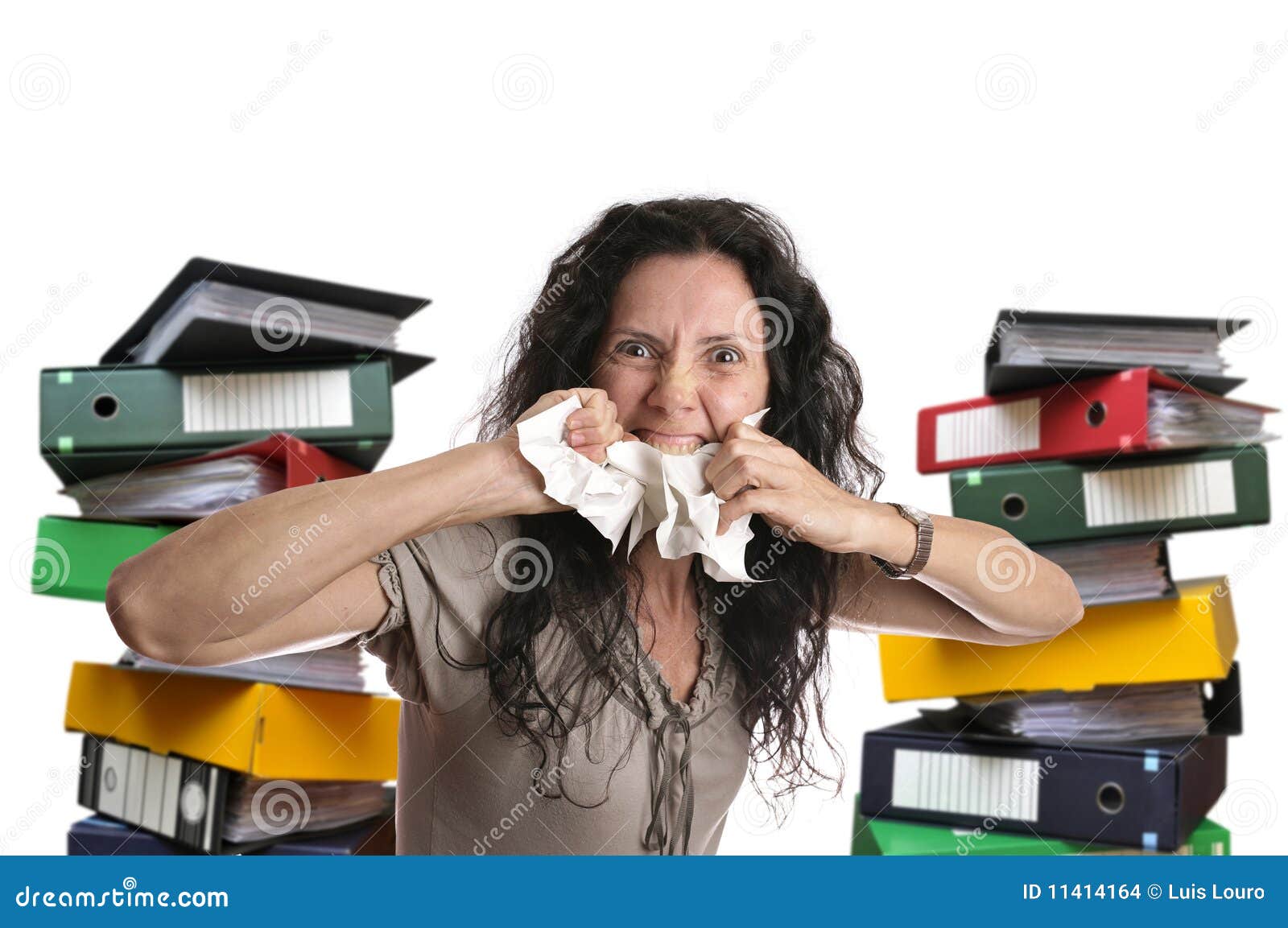 Insanity stock photo. Image of female, office, desperate - 11414164