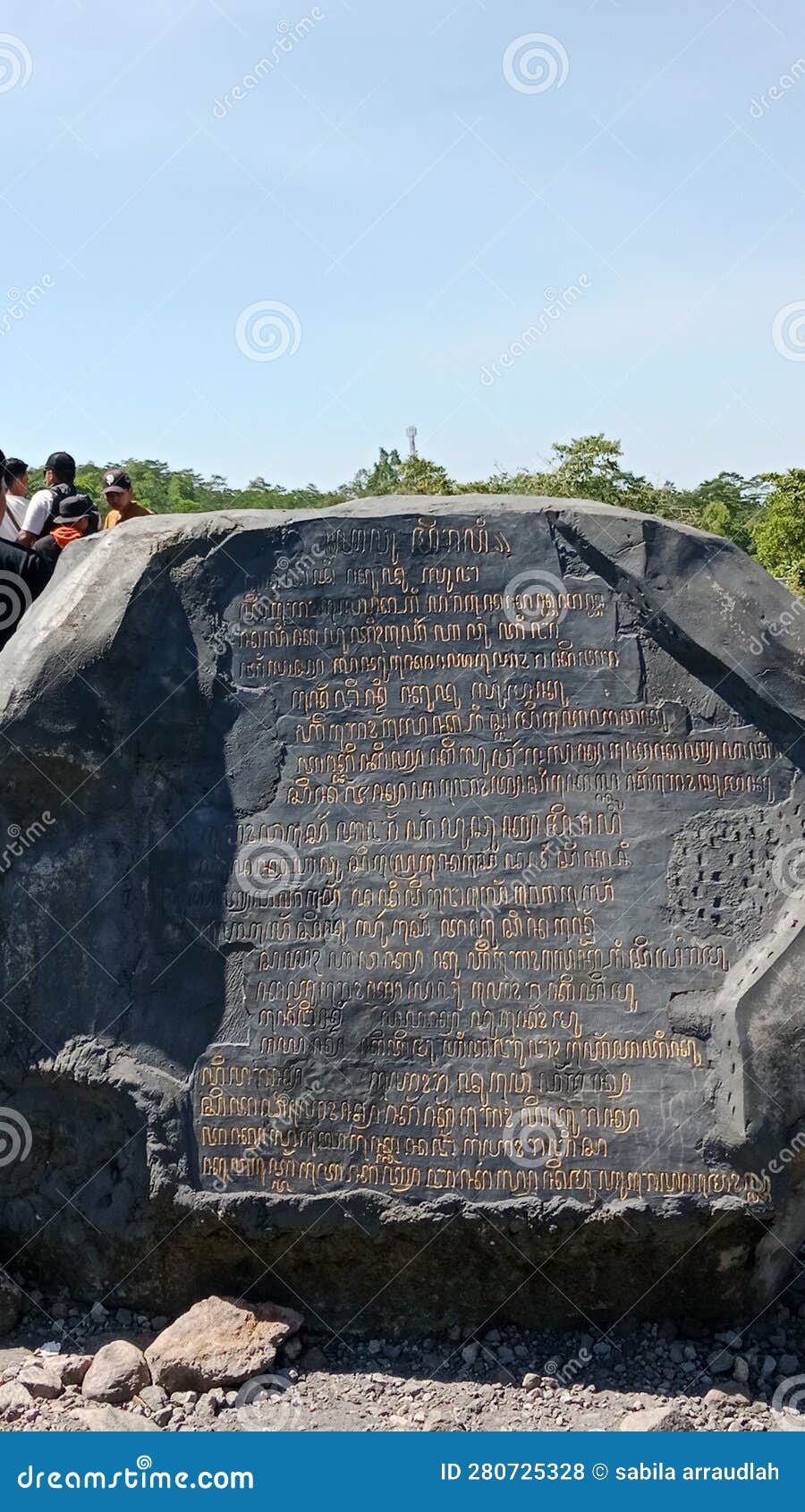Inscribed Stone at Yogyakarta Editorial Stock Photo - Image of ancient ...