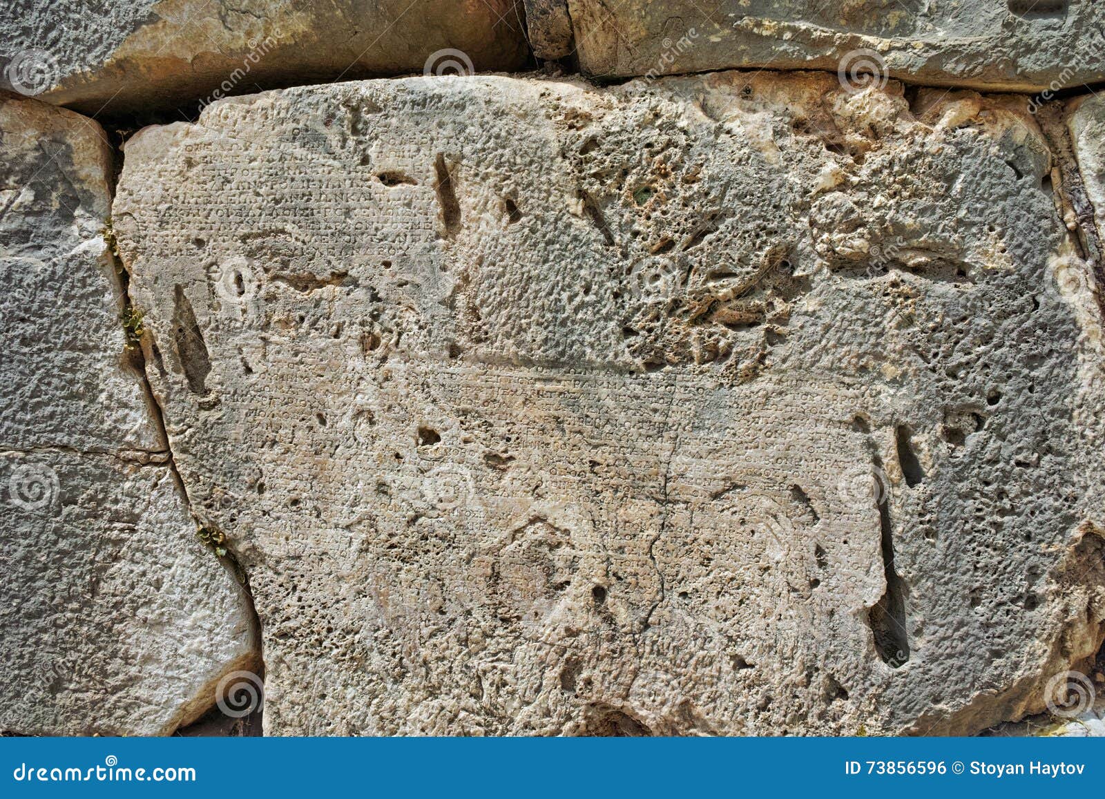 Inscription in Ancient Greek Archaeological Site of Delphi, Greece ...