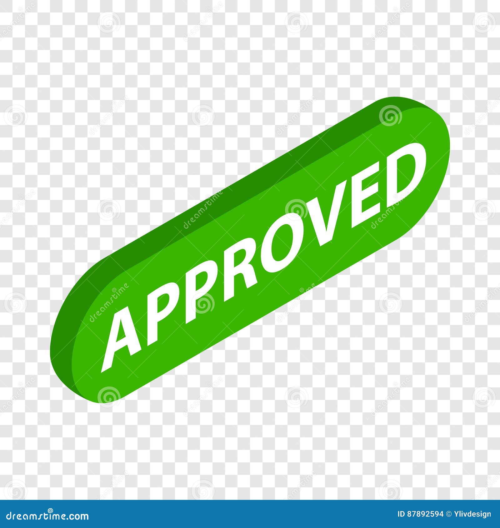 Inscription Approved Isometric Icon Stock Vector - Illustration of ...