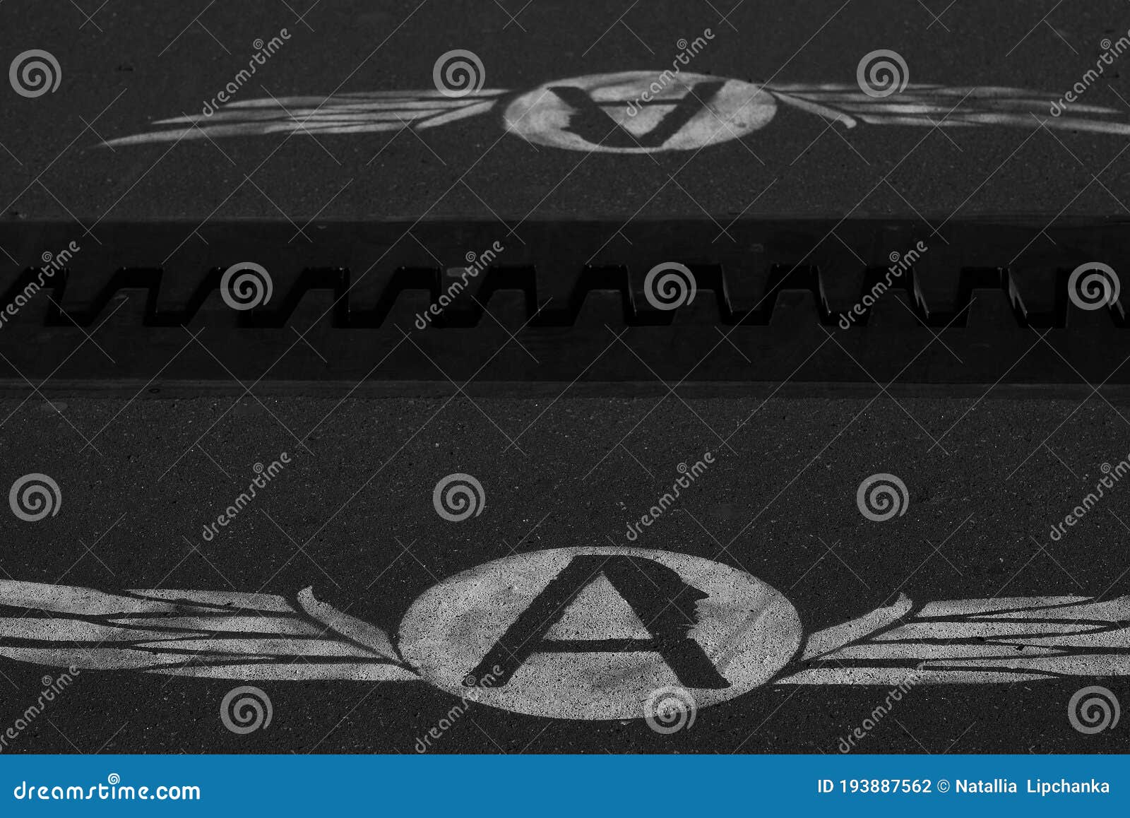 Inscription on Asphalt, Sign on Road, Drawbridge Stock Photo - Image of ...