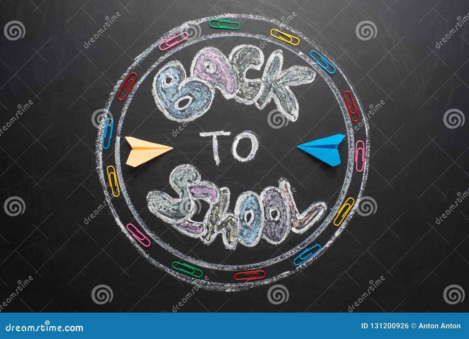 Inscription Back To School with Chalk on a Blackboard Stock Photo ...