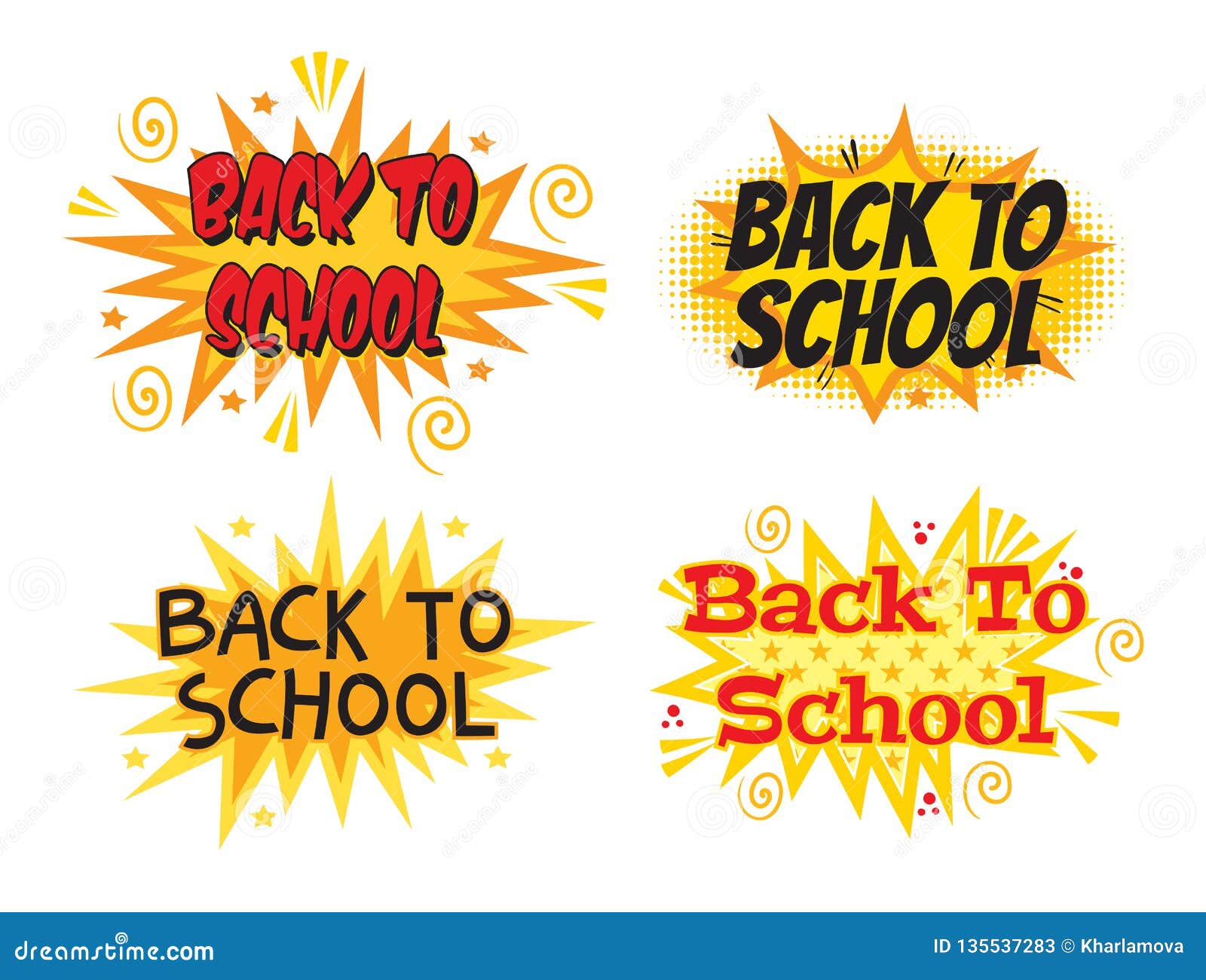 Inscription Back To School. Explosion with Comic Style Stock Vector ...
