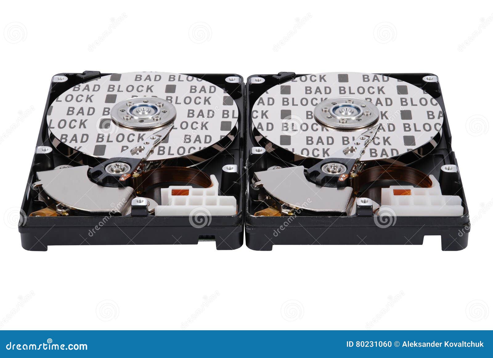 Inscription Bad Block on Two HDD Stock Photo - Image of isolated, copy ...