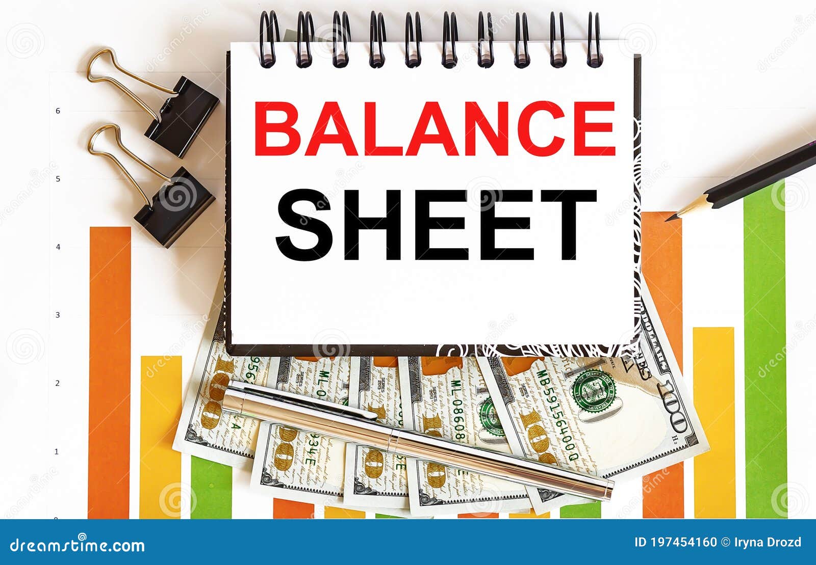 Inscription BALANCE SHEET in Notebook, Concept of Planning, with Office ...