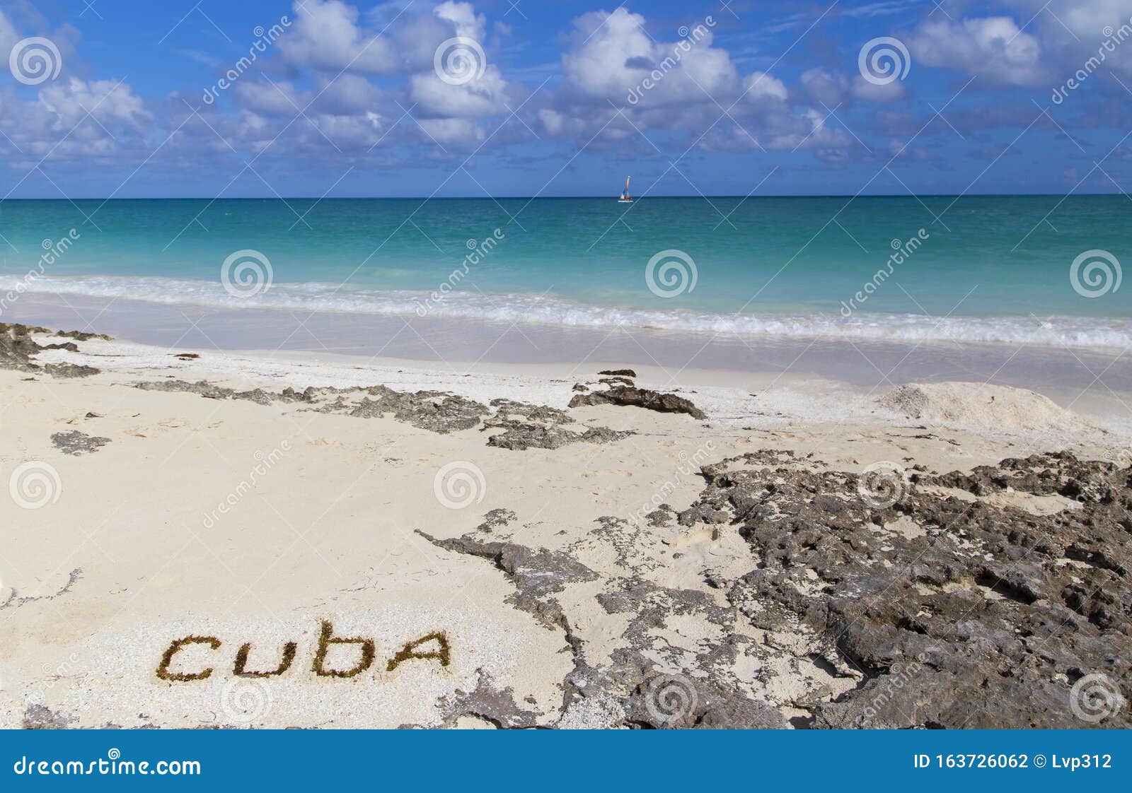 Inscription on the Beach Sand .Cuba Stock Photo - Image of beach, cuban ...