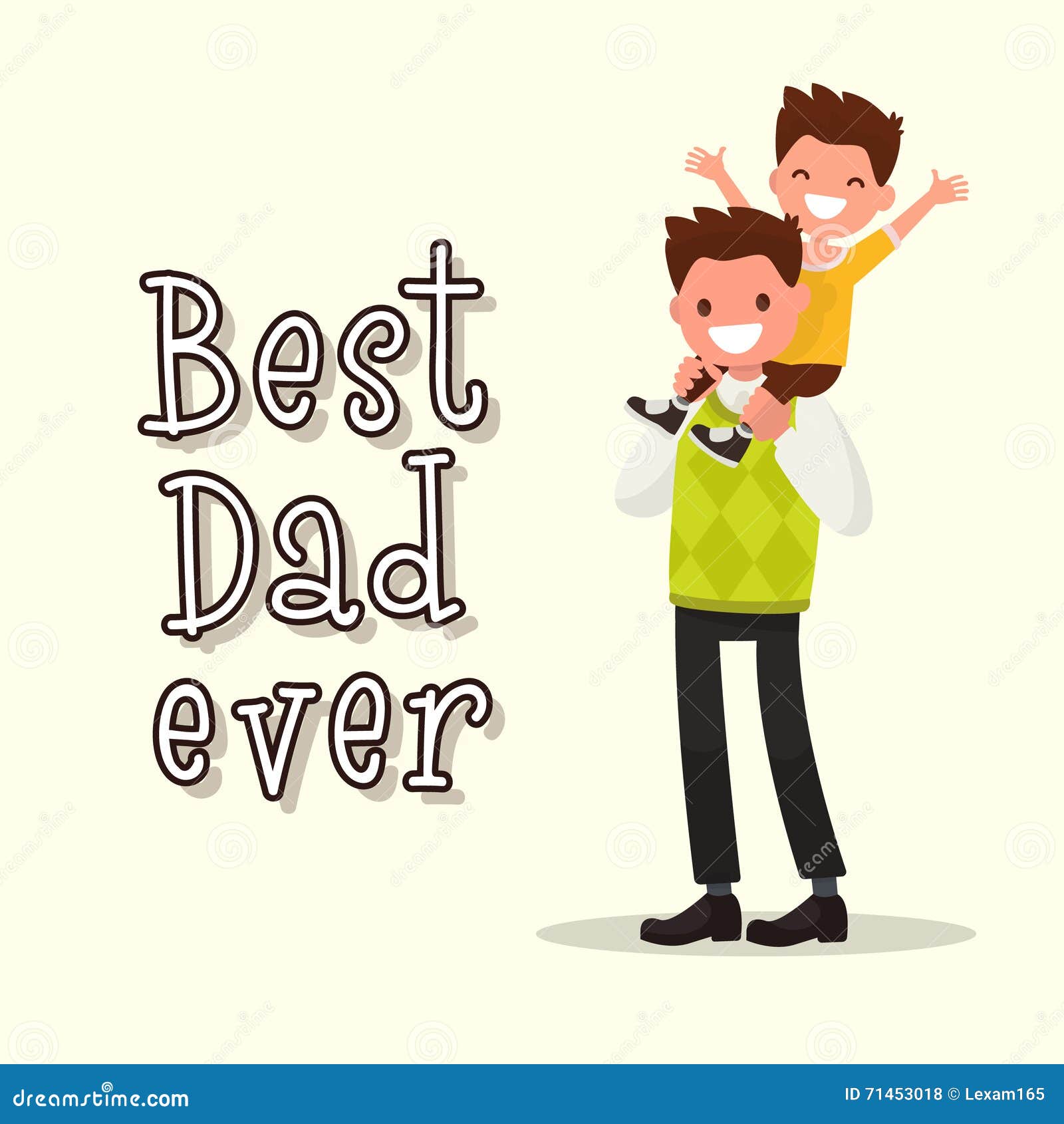 Inscription Best Dad Ever. Vector Illustration Stock Illustration ...