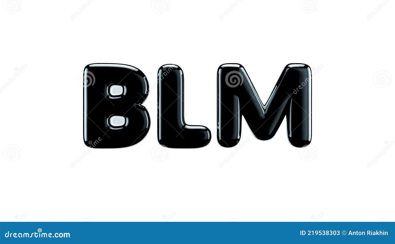 The Inscription in Black Letters BLM White Background 3d Rendering ...