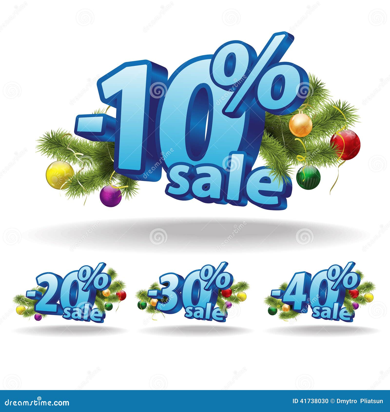 Inscription Bleue Dix, Vingt, Trente, Quarante Illustration de Vecteur ...