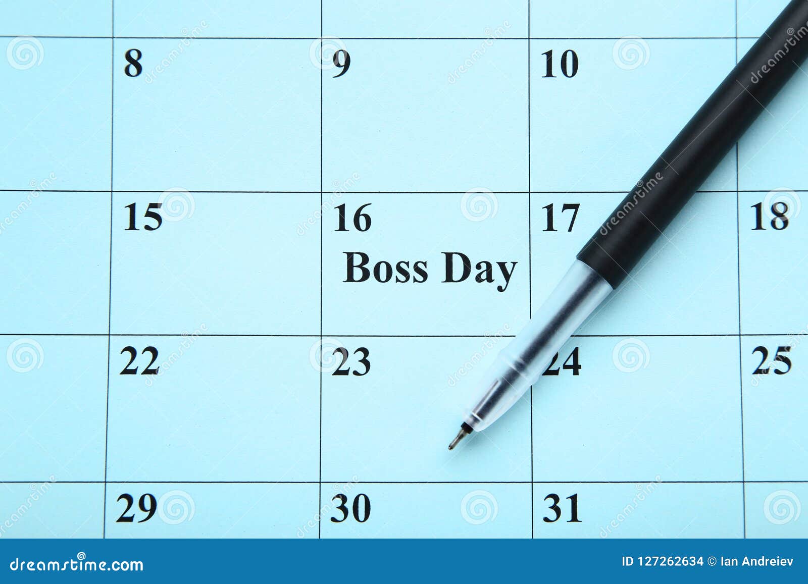 Inscription Boss Day stock photo. Image of leader, month - 127262634