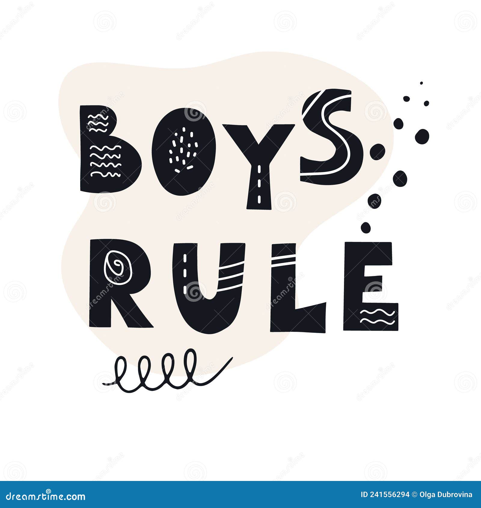 Inscription BOYS RULE. Scandinavian Style Vector Illustration with ...