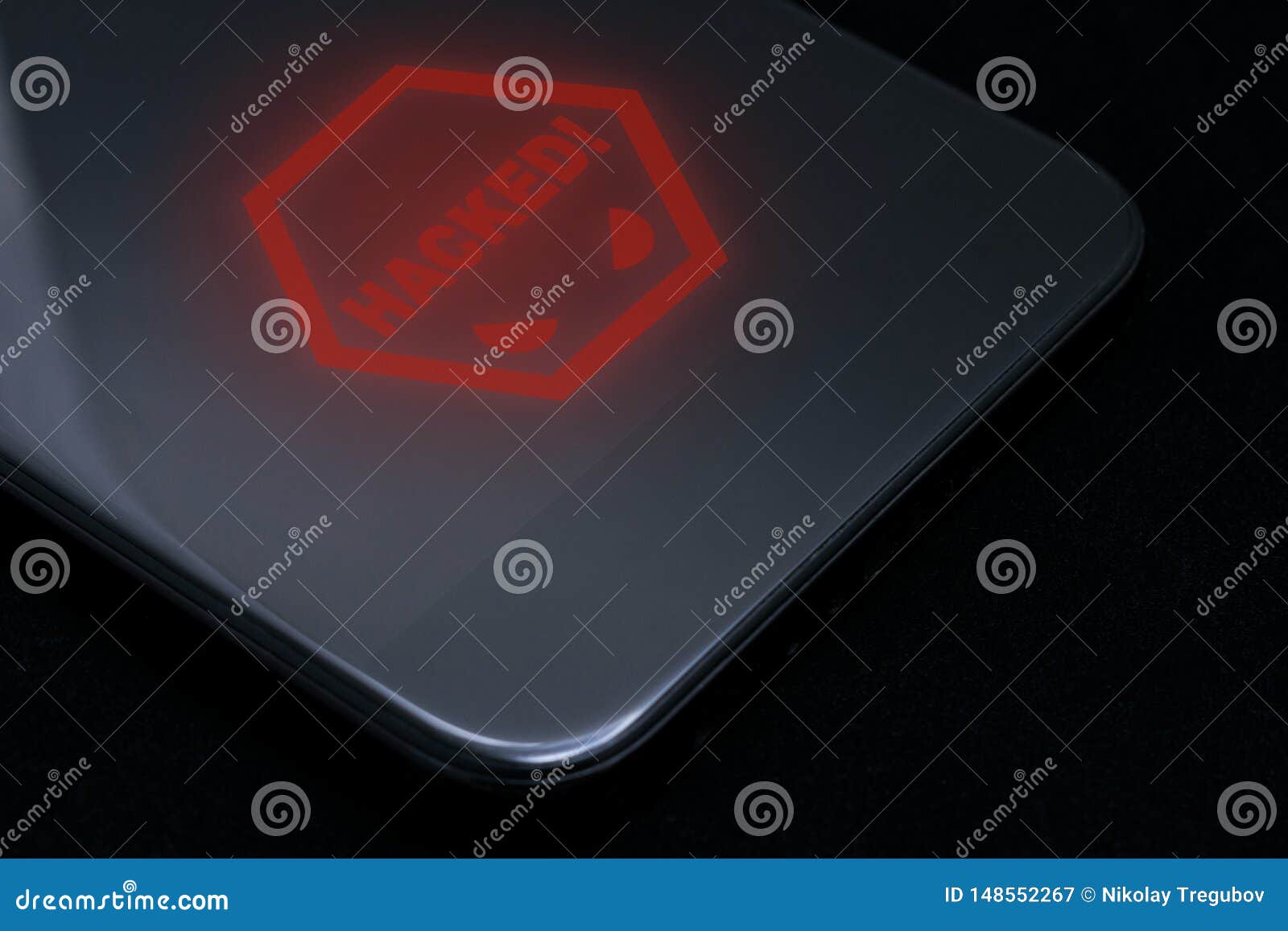 The Inscription Hacked on a Shiny Black Smartphone. Hacking a ...