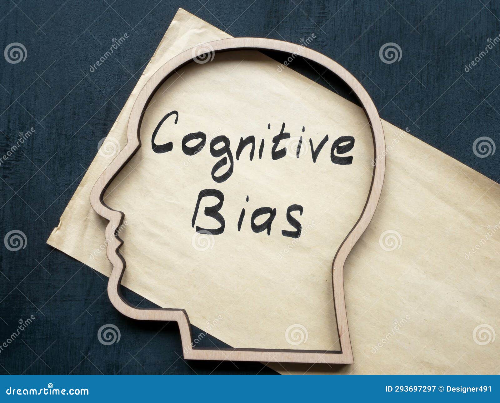 Inscription Cognitive Bias is Inside the Outline of the Head. Stock ...