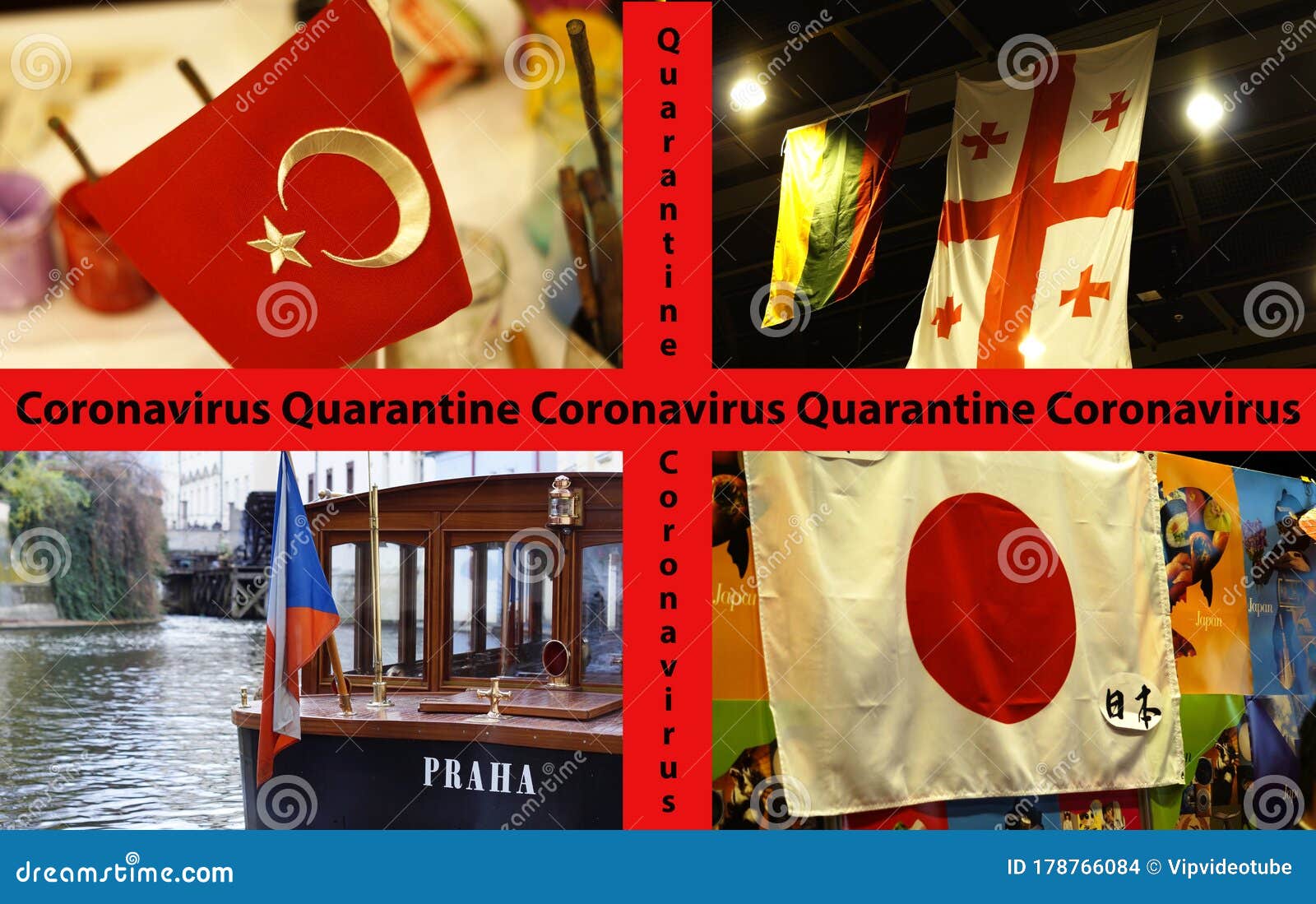 The Inscription Coronavirus Quarantine on a Red Background and a ...