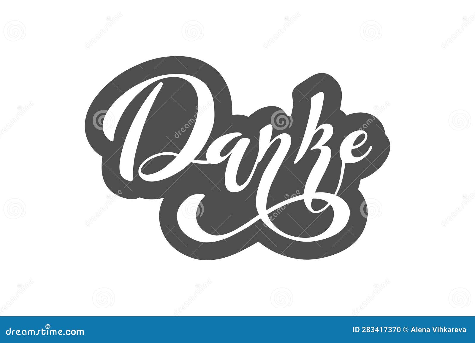 The Inscription Danke, German Language Modern Brush Calligraphy. Hand ...