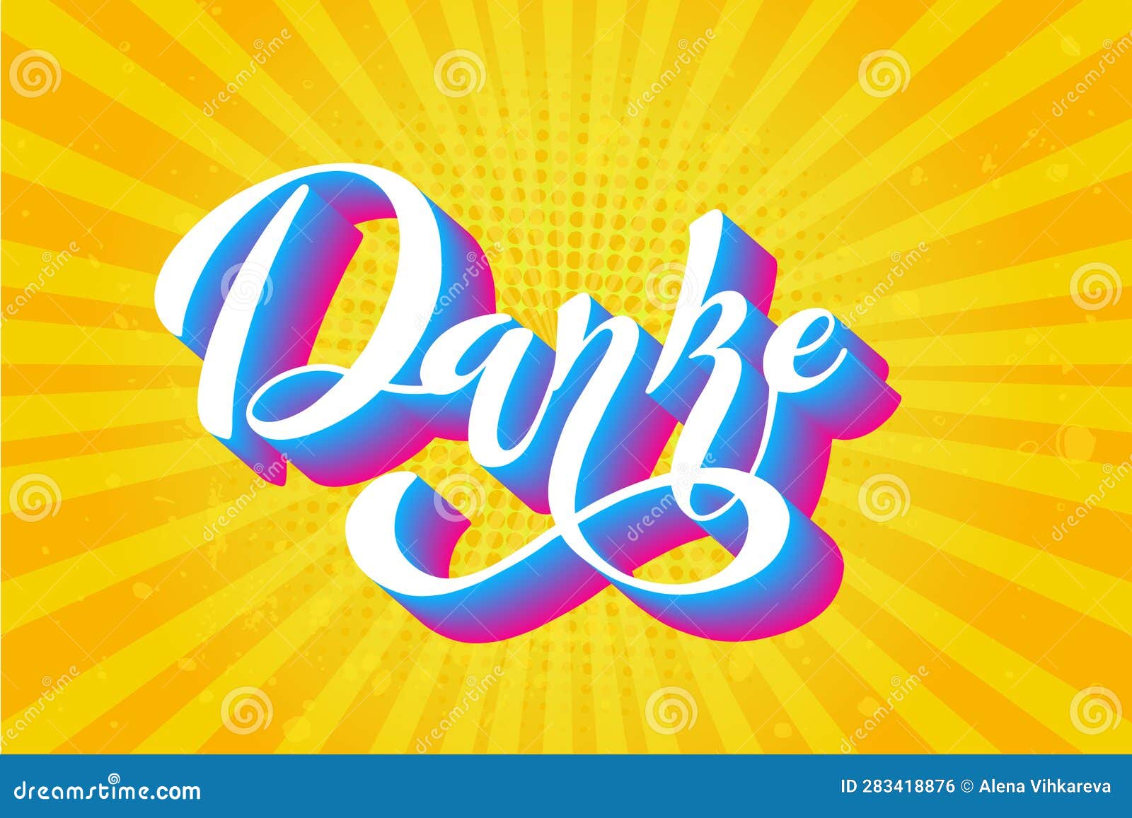 The Inscription Danke, German Language Modern Brush Calligraphy. Hand ...