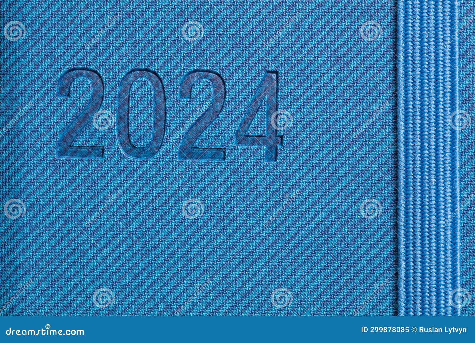 2024 Inscription Embossed on Blue Ribbed Background Stock Image - Image ...