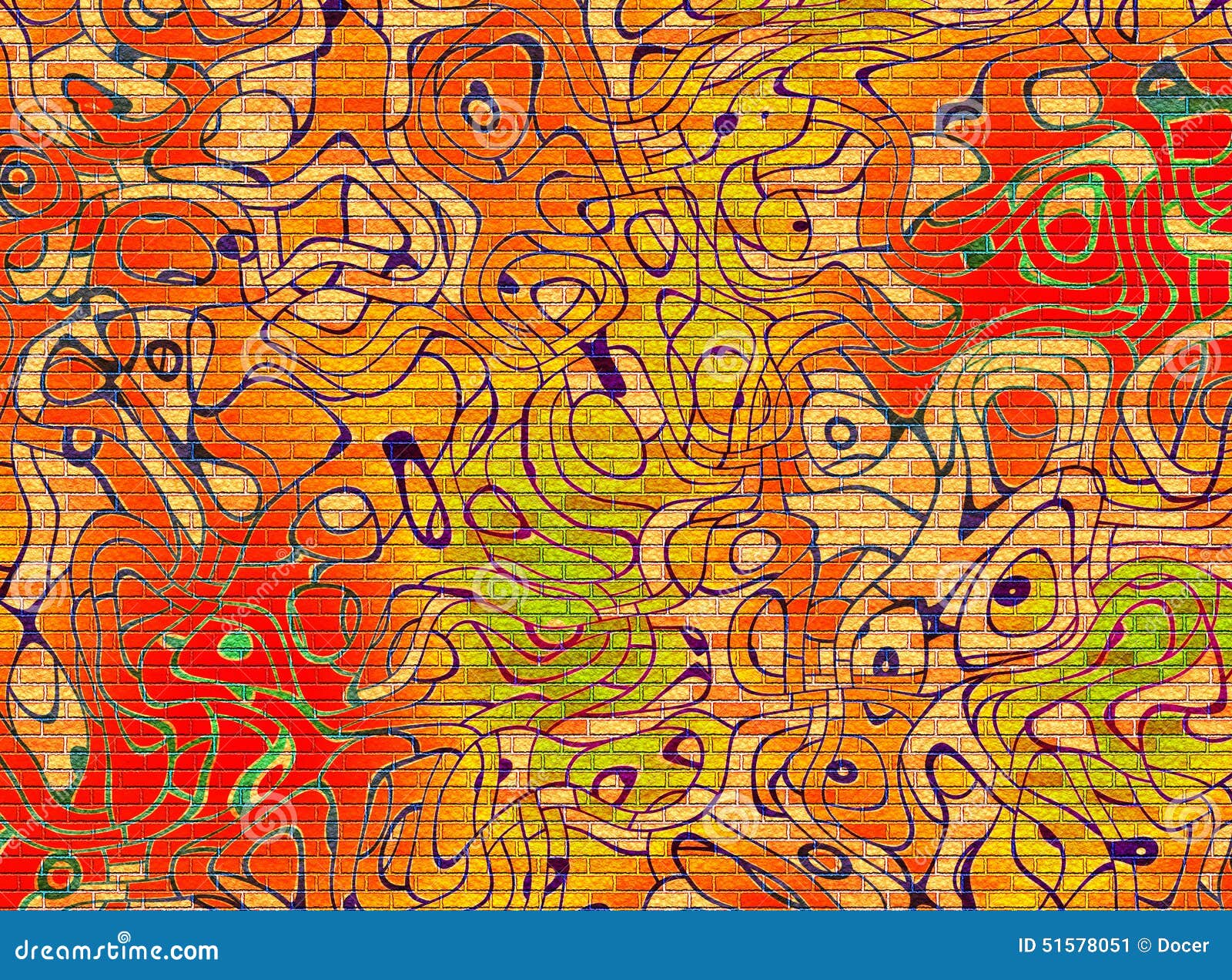 Inscription Graffiti Dyed on Brick Texture of Old Wall Stock ...