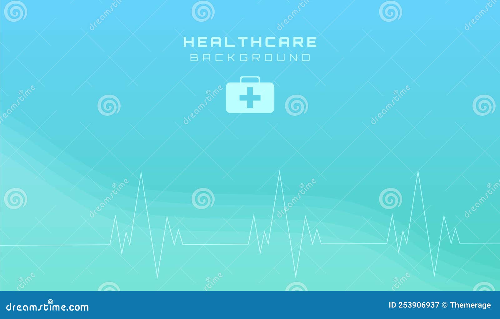 Inscription Healthcare Background and First Aid Kit on a Gradient ...