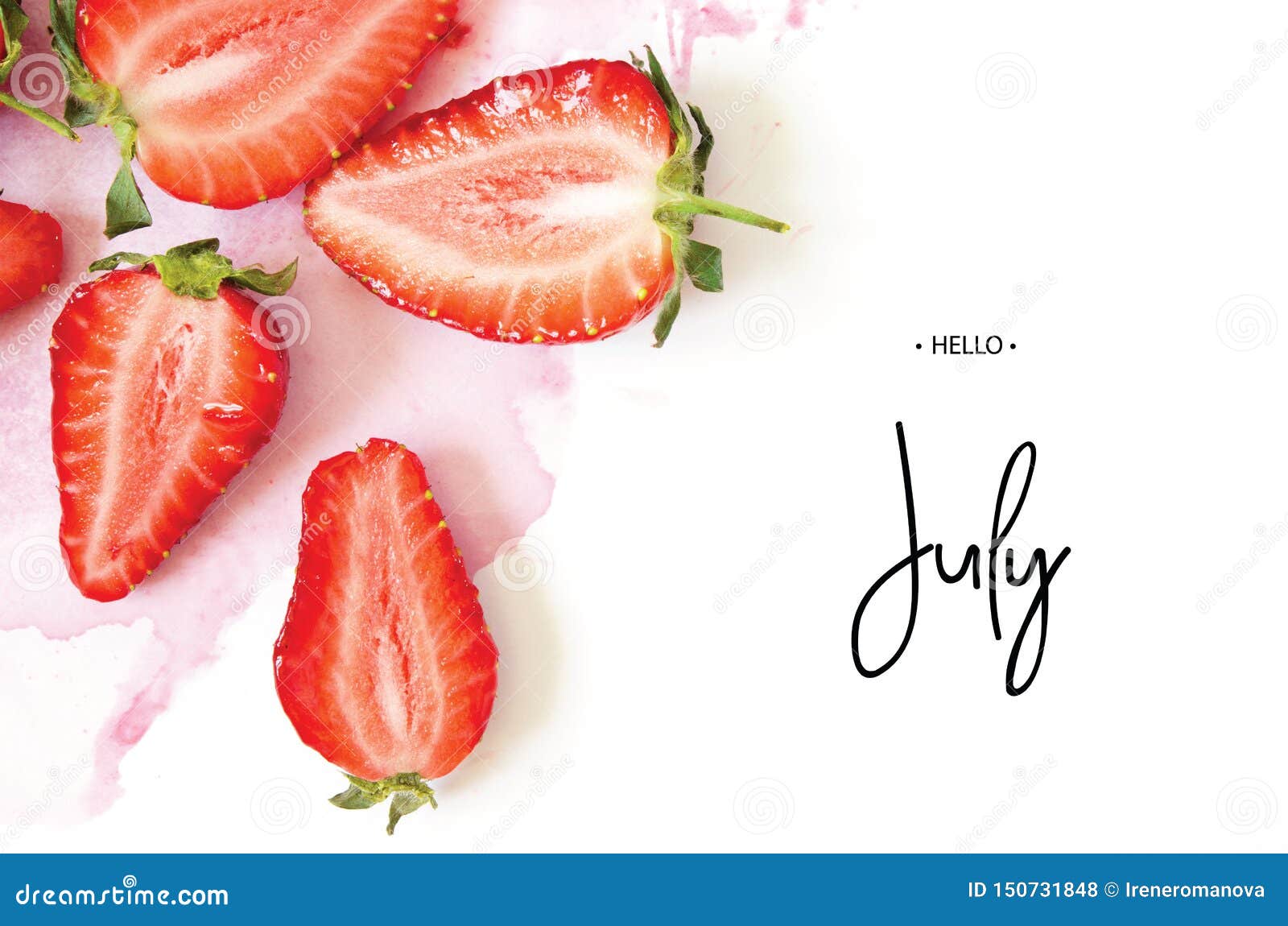 Hello July Alphabet Letters On Pink Glitter Background Stock ...