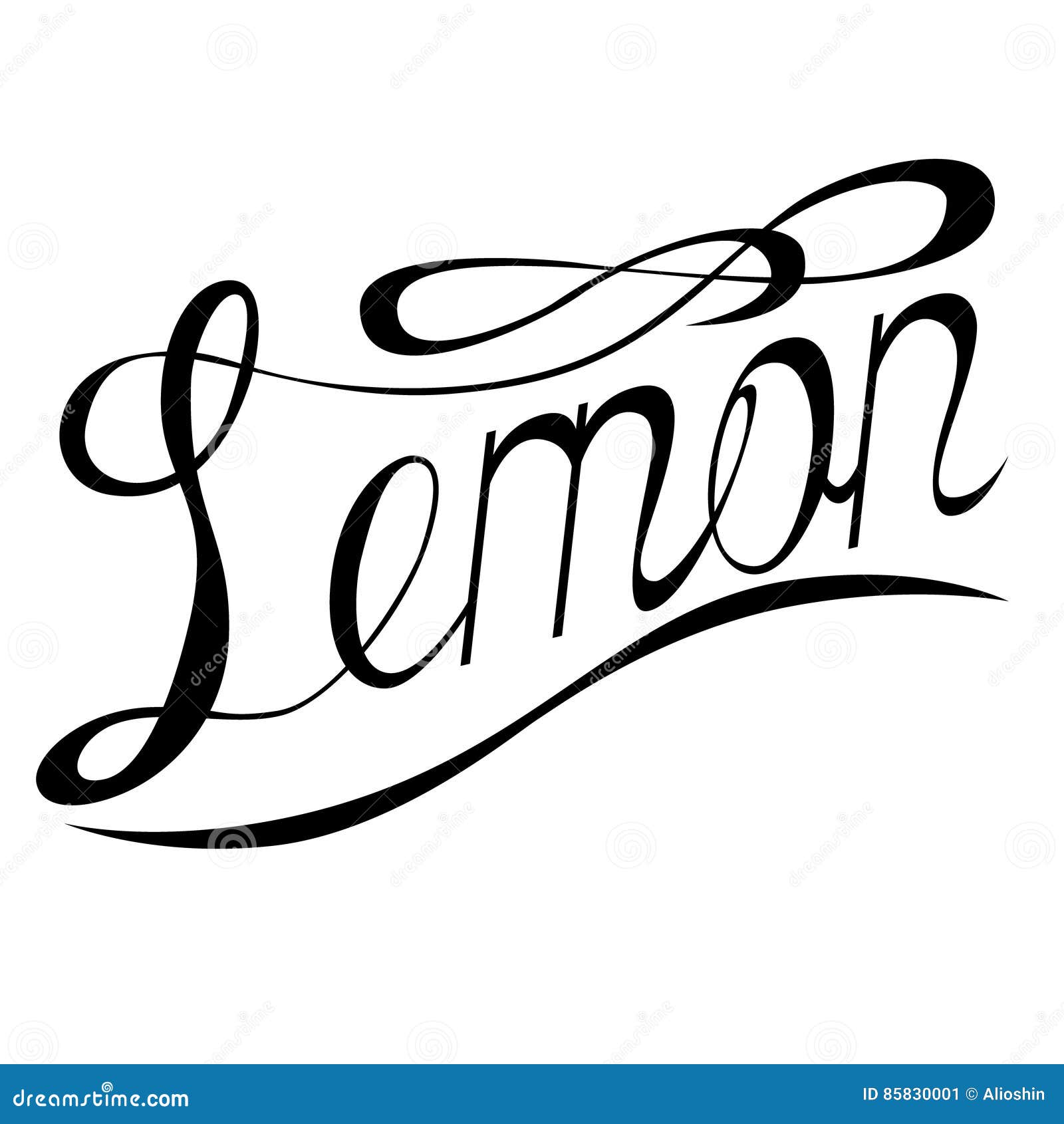 Inscription Lemon. the Text Lettering Stock Vector - Illustration of ...