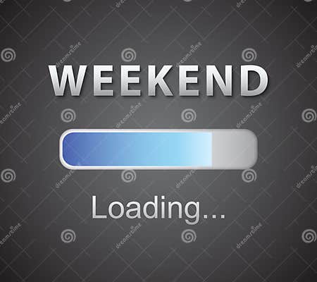 Inscription Loading Weekend Concept Illustration Background Stock ...