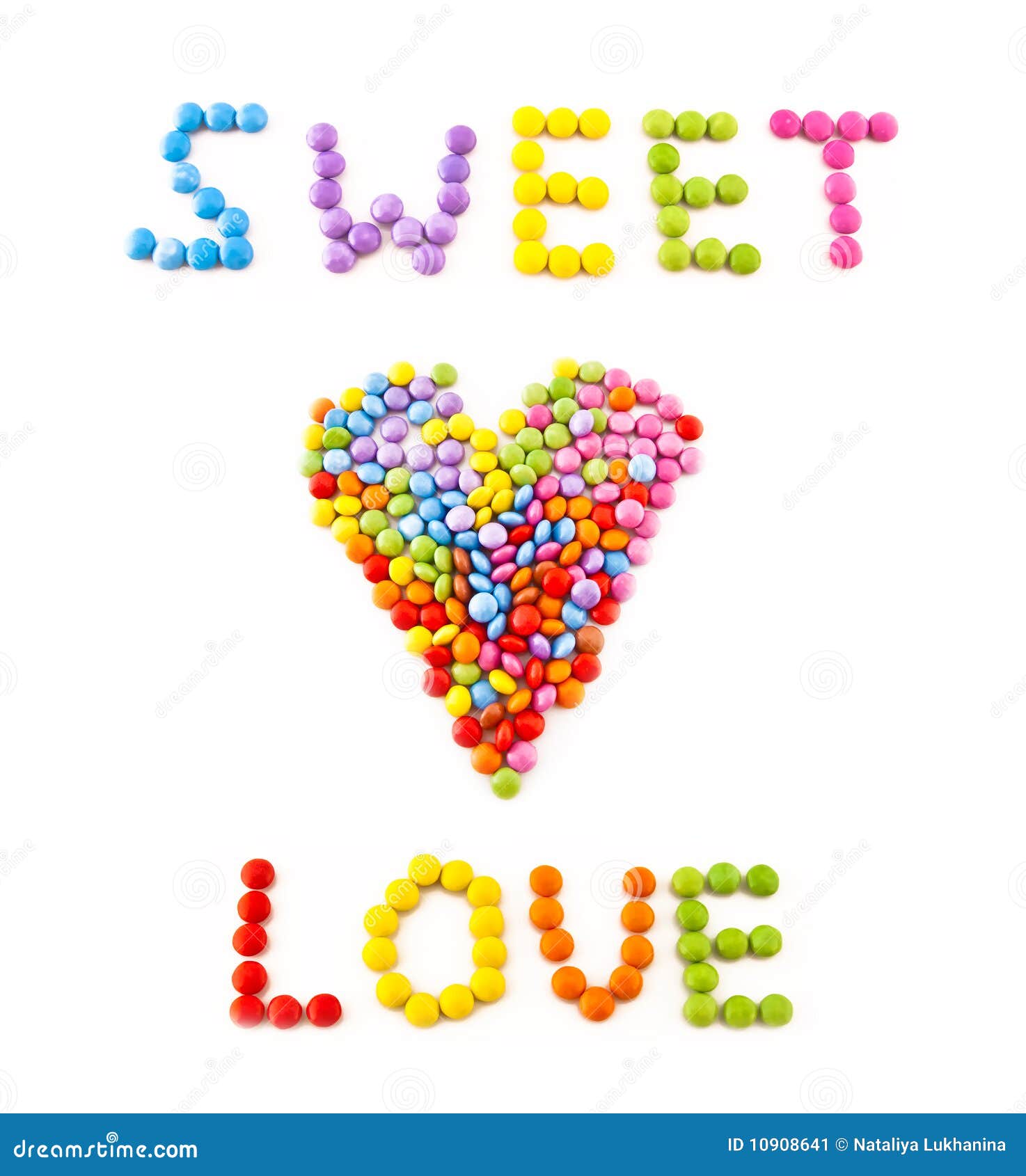 Inscription Love from Coloured Chocolate Candy Stock Image - Image of ...