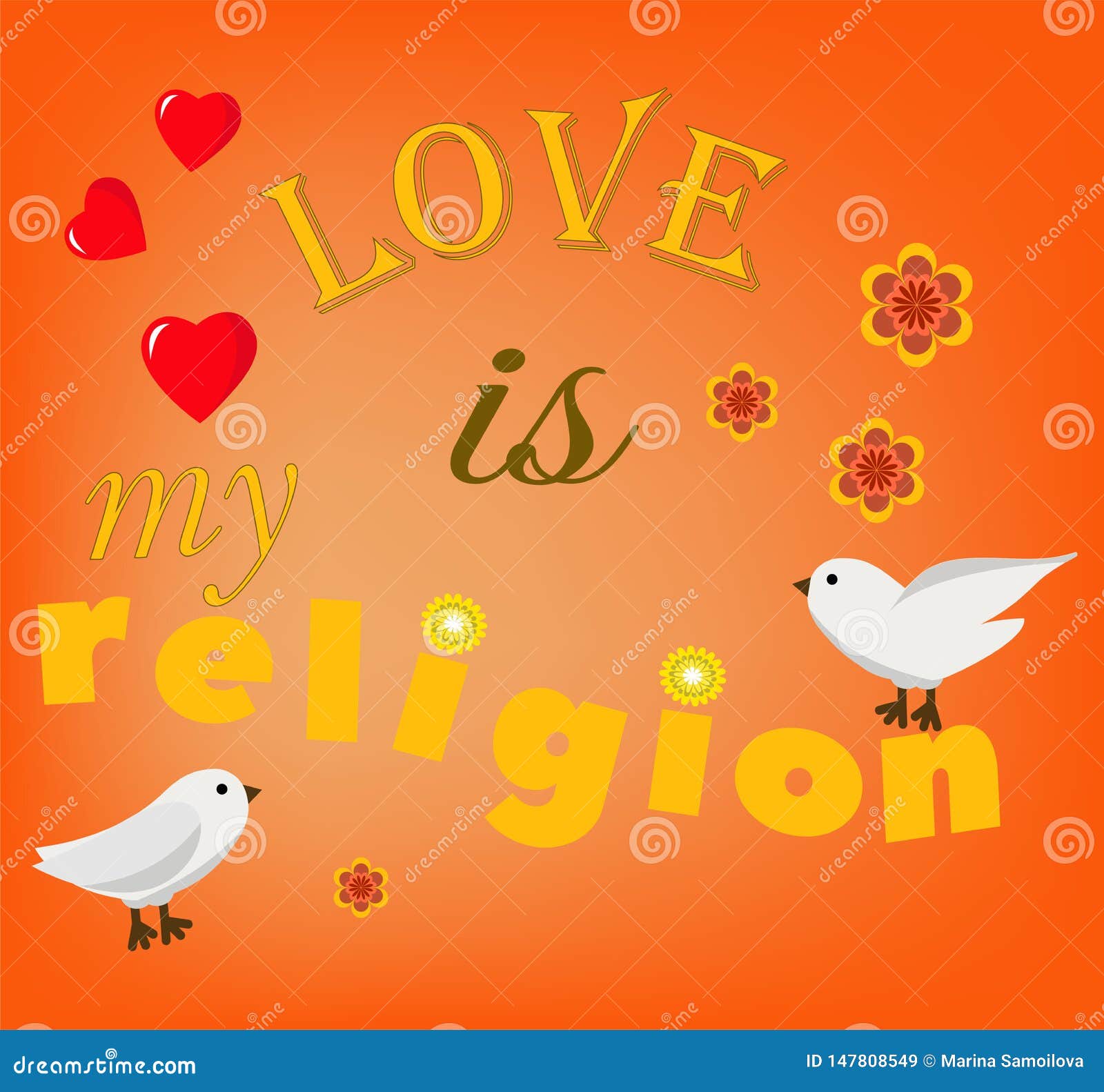 Love Is My Religion Stock Illustration Illustration Of Love 147808549