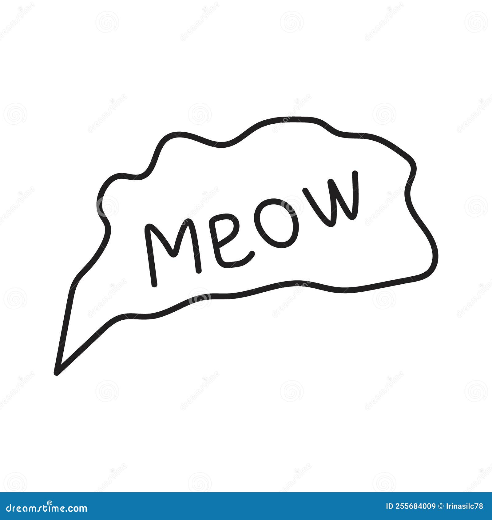 The Inscription Meow Small Doodle with Lettering Stock Vector ...