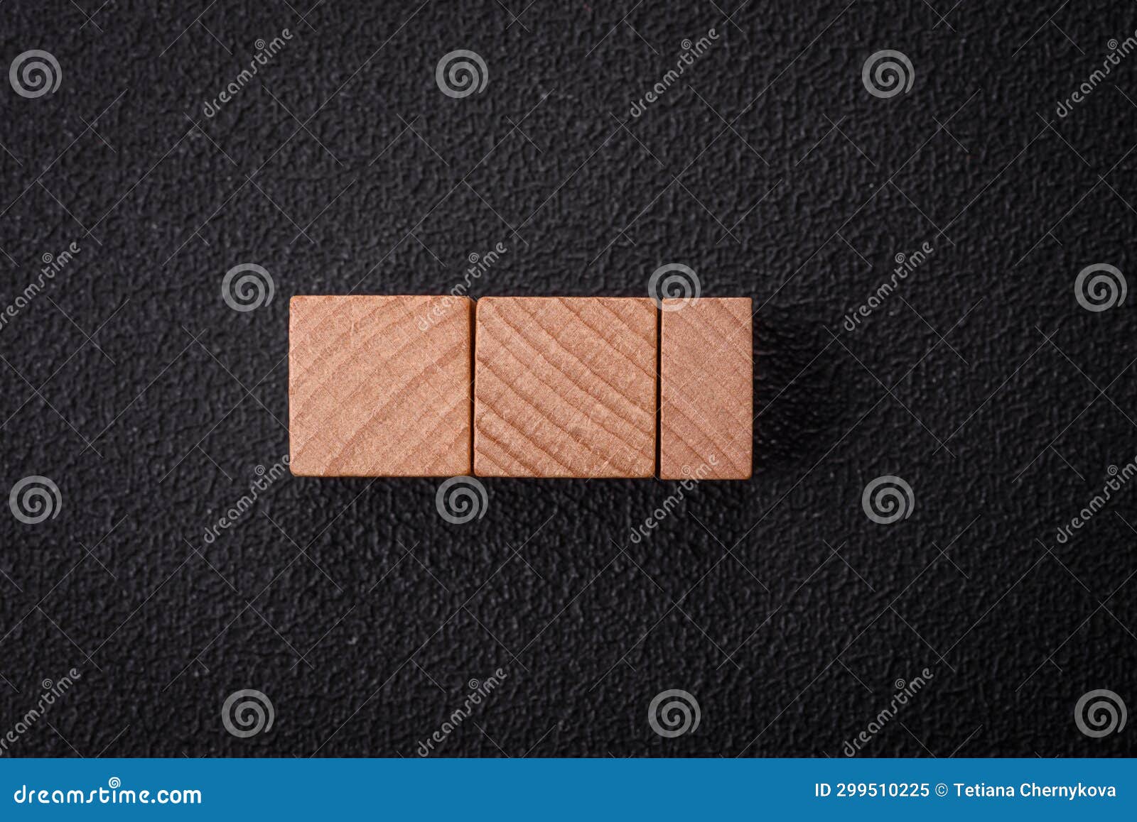 The Inscription is Missing or Empty Wooden Cubes on a Dark Concrete ...