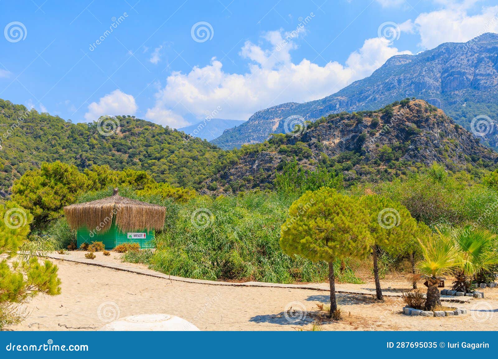 The Inscription MOSQUE in Turkish. Infrastructure on Oludeniz Beach ...