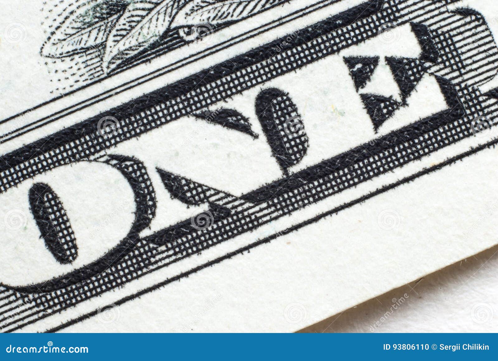 The Inscription `one` on the Dollar Close-up Stock Photo - Image of ...